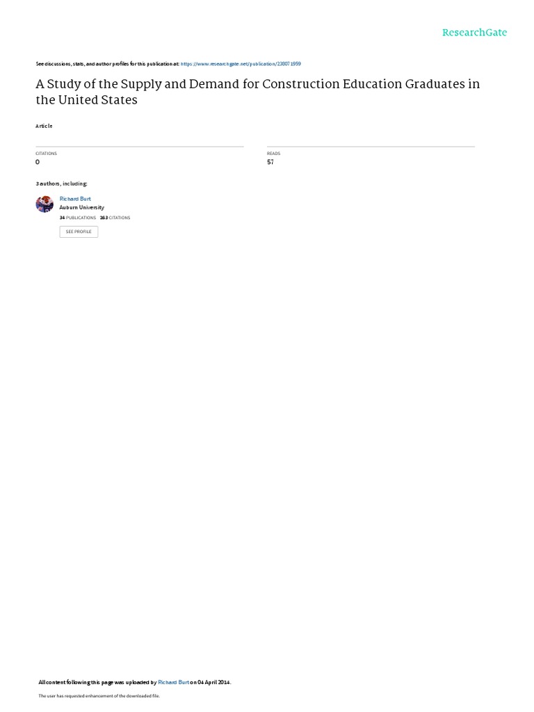 A Study of The Supply and Demand For Construction | Download Free PDF | Coefficient Of ...