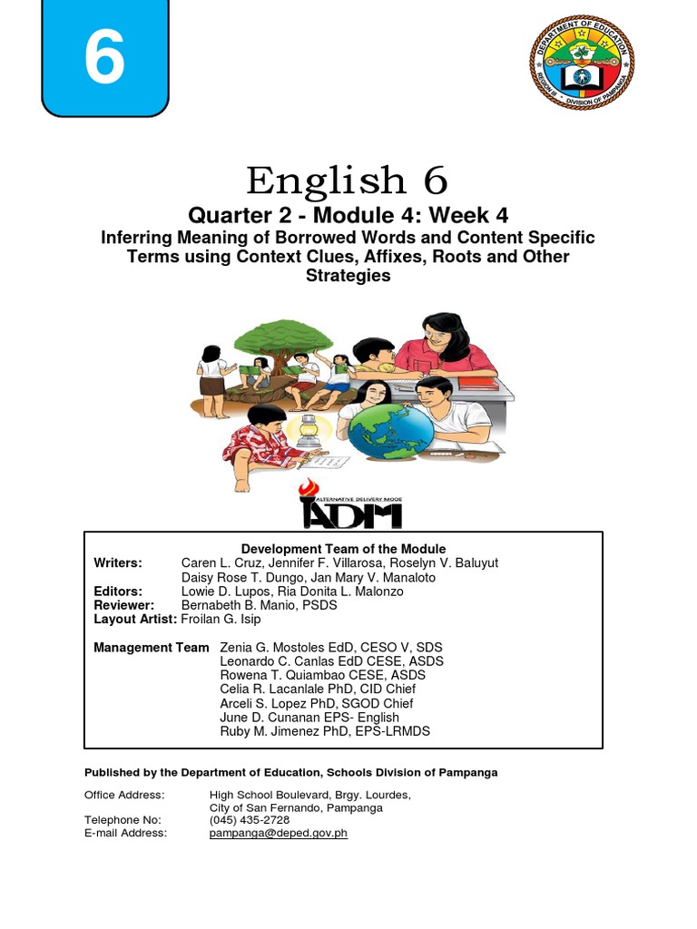 Eng6 q2 Module 4 Week4 Imferring Meaning of Borrowed Words Content Specific Terms | PDF ...