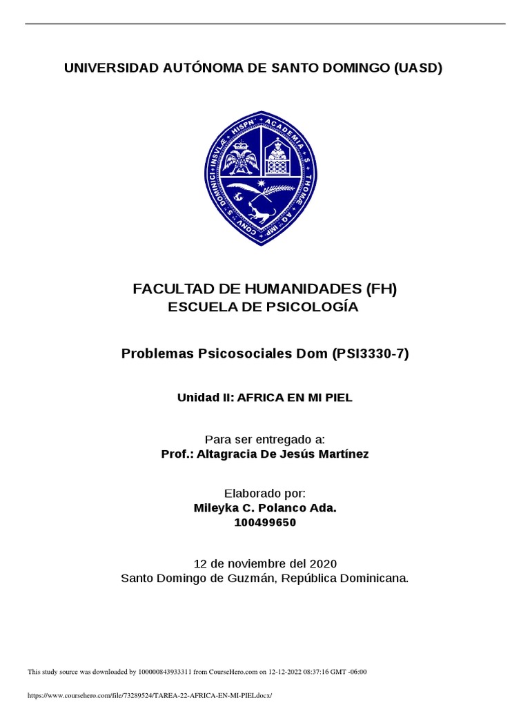 Tarea 2.2 Africa en Mi Piel | PDF | Américas | Esclavitud