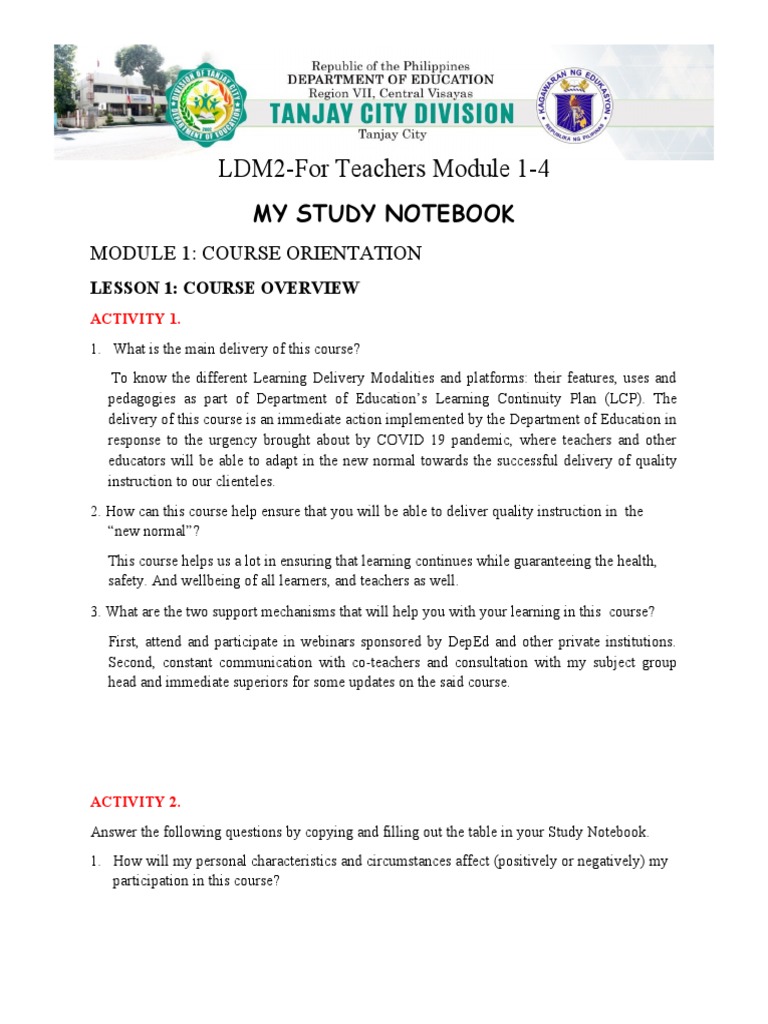 LDM - Study Notebook | Download Free PDF | Learning | Teaching Method