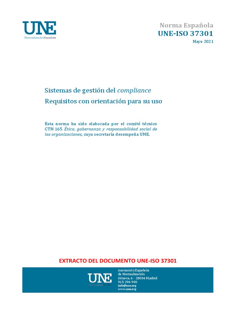 (Ex) Une-Iso 37301 2021 | PDF | Planificación