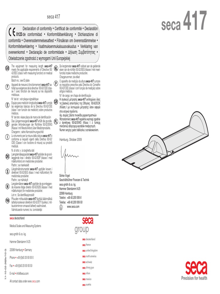 Infantometro Seca 417 | PDF | Equipo | Fax