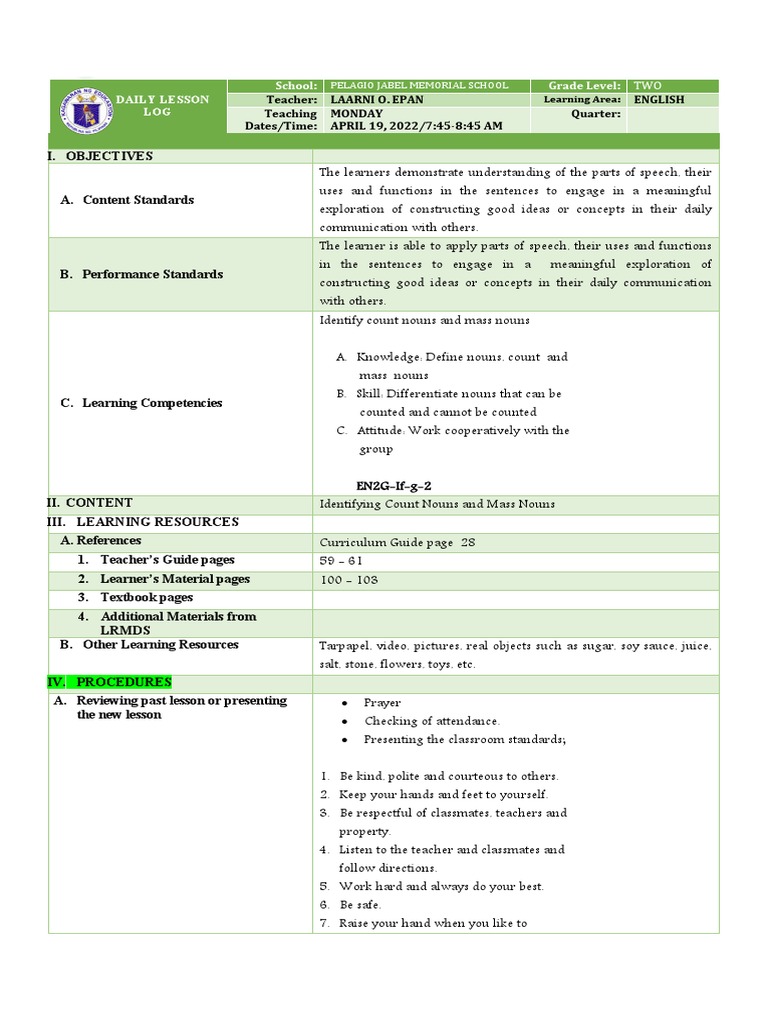English-Co Lesson Plan | Download Free PDF | Learning | Teachers