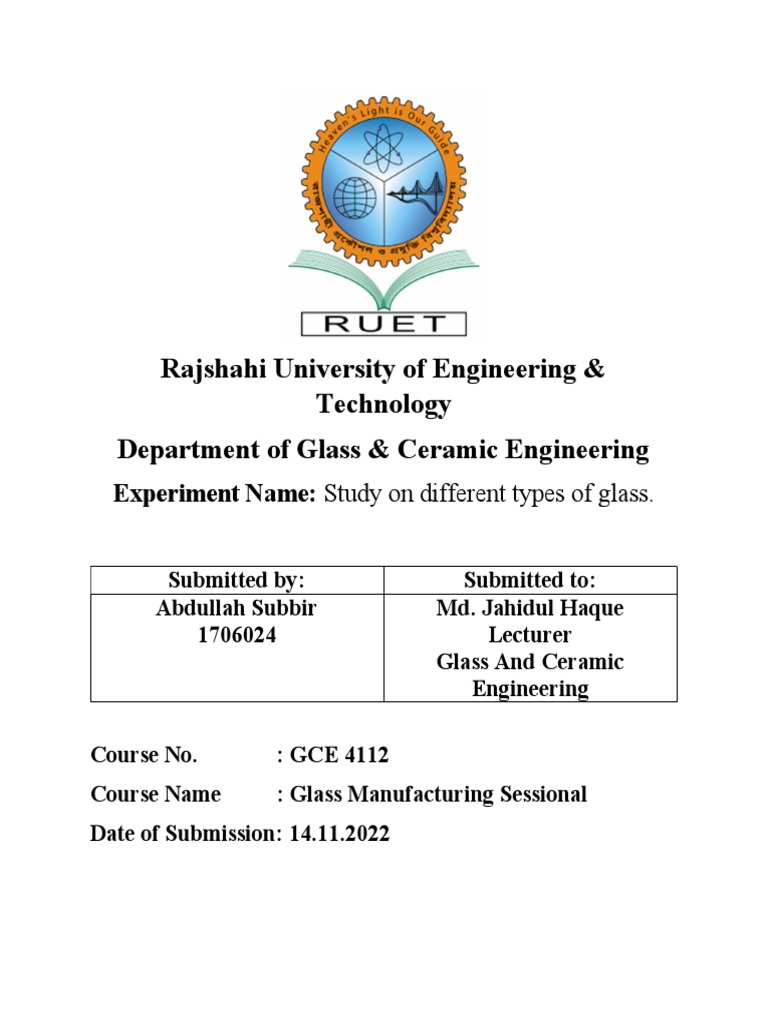Study of Different Types of Glass | PDF | Glasses | Building Materials