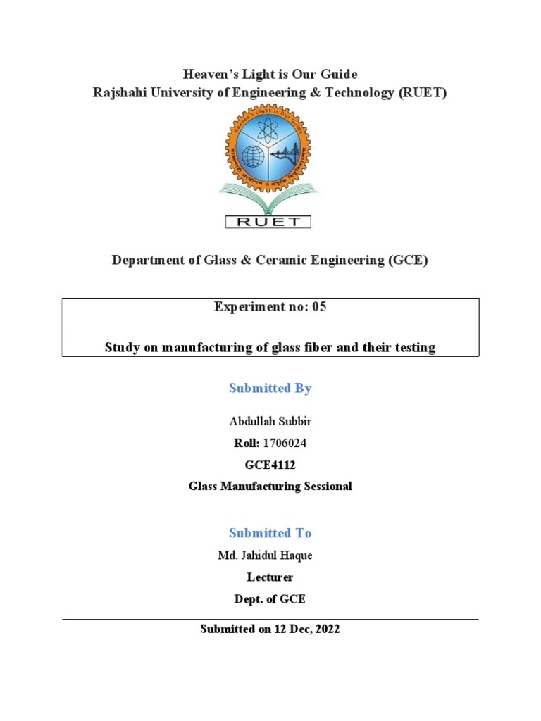 Glass Fiber Manufacturing Process Study | PDF | Fibers | Glasses