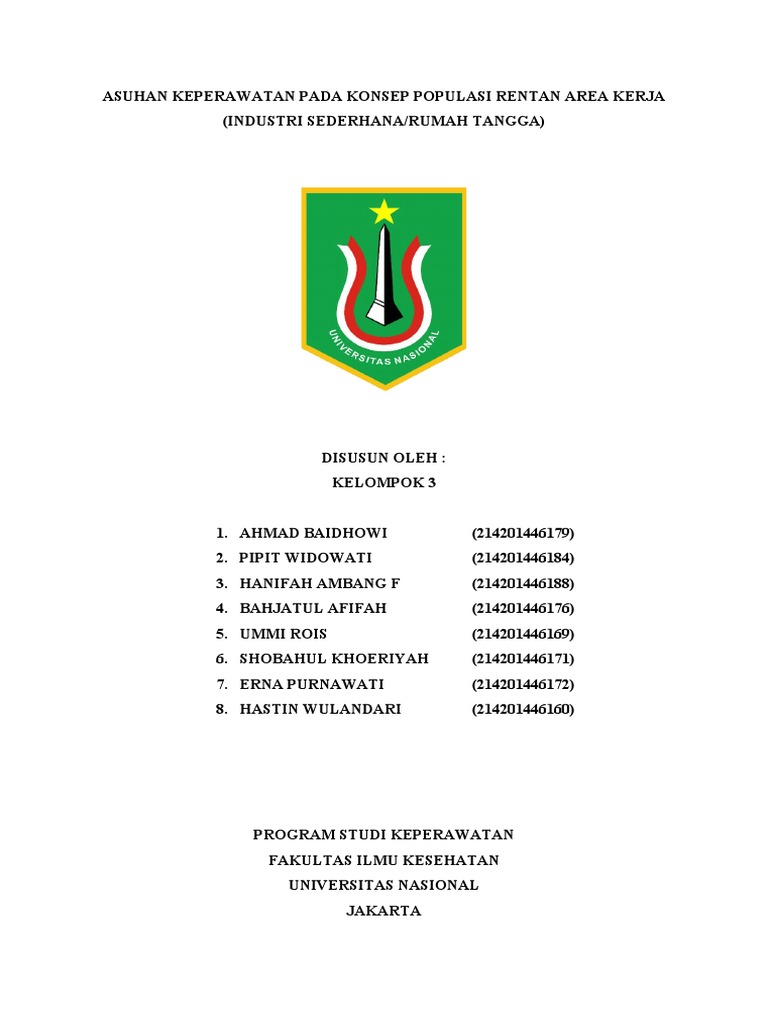 Kelompok 3 - Askep Pada Populasi Rentan Area Kerja Fix Fix | PDF
