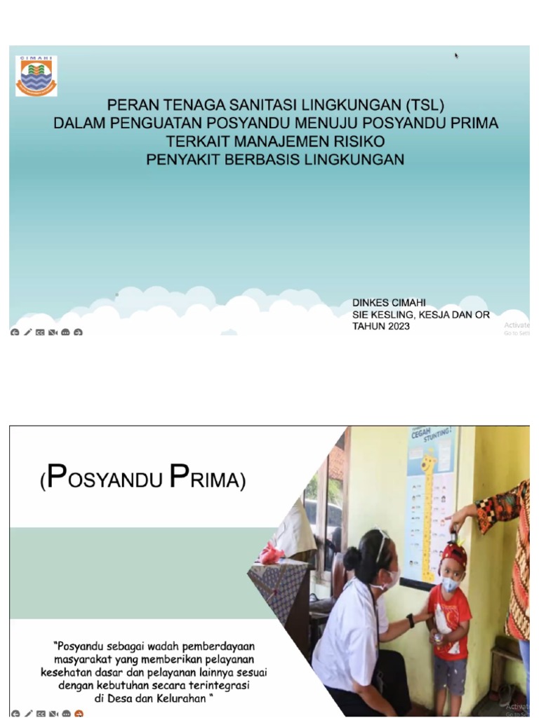 Peran Tenaga Sanitasi Lingkungan (TSL) Dalam Penguatan Posyandu Menuju Posyandu Prima Terkait ...