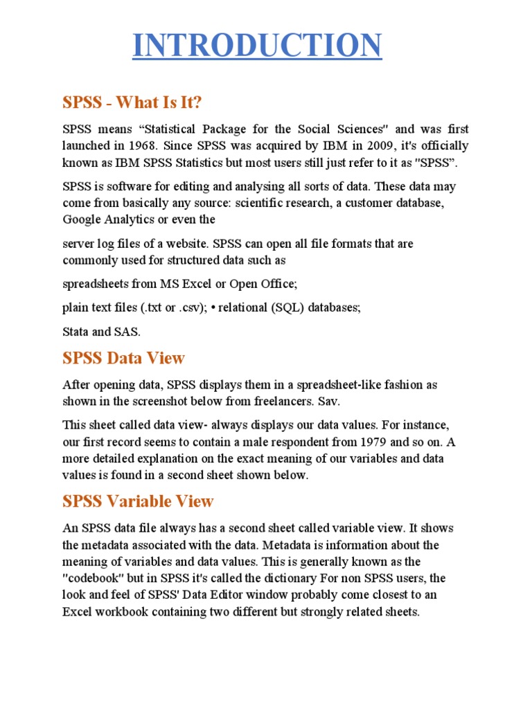 Understanding SPSS: Features & Uses | PDF | Spss | Effect Size