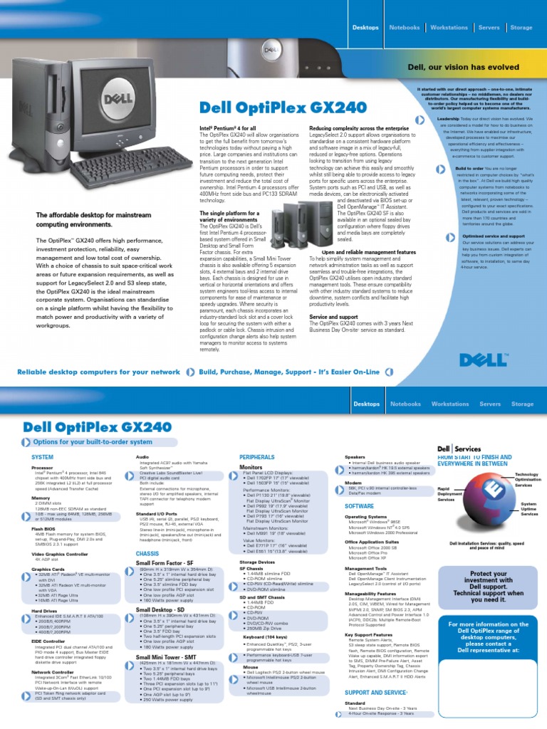 Optiplex gx240 | PDF | Intel | Laptop
