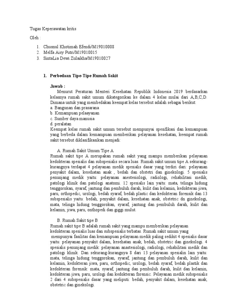 Tugas Keperawatan Kritis Kelompok 5, Sinta, Suci, Melfa | PDF | Pengembangan Diri