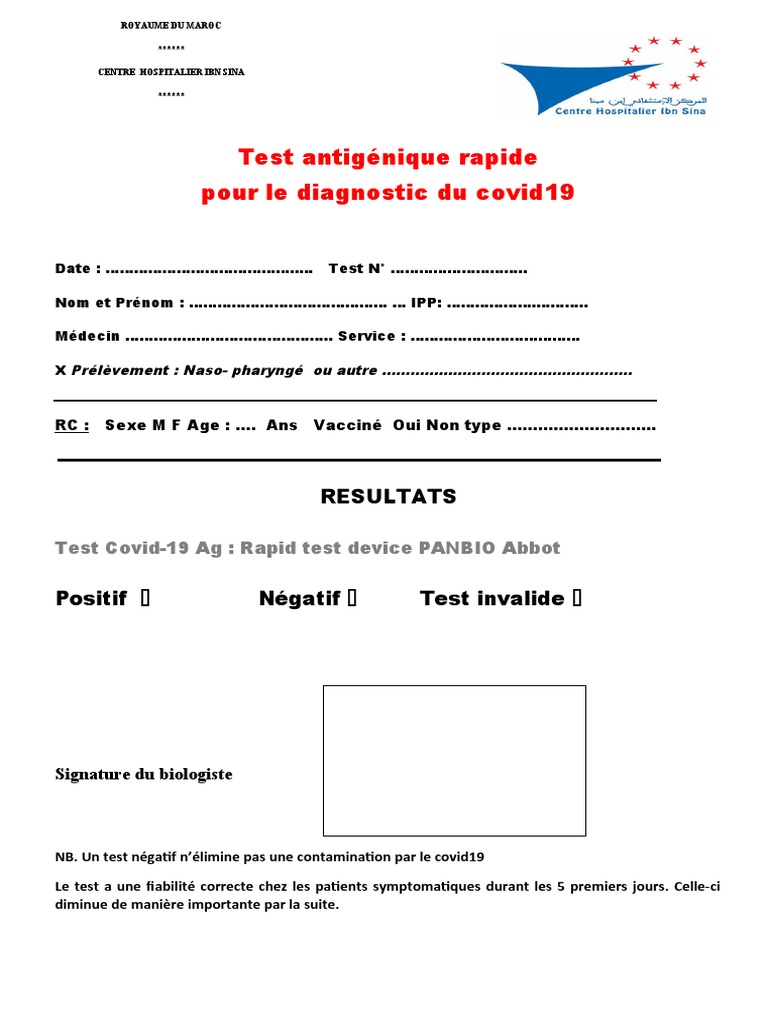 Test Antigénique Covid | PDF