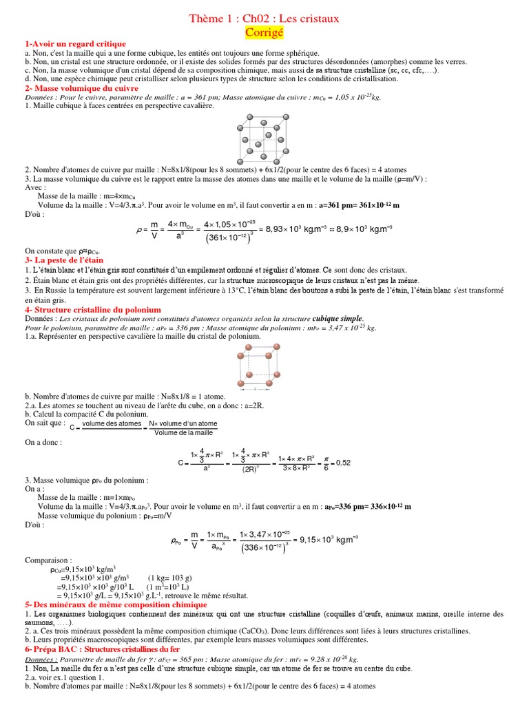 ch02 Cristallo | PDF | Structure cristalline | Cristal