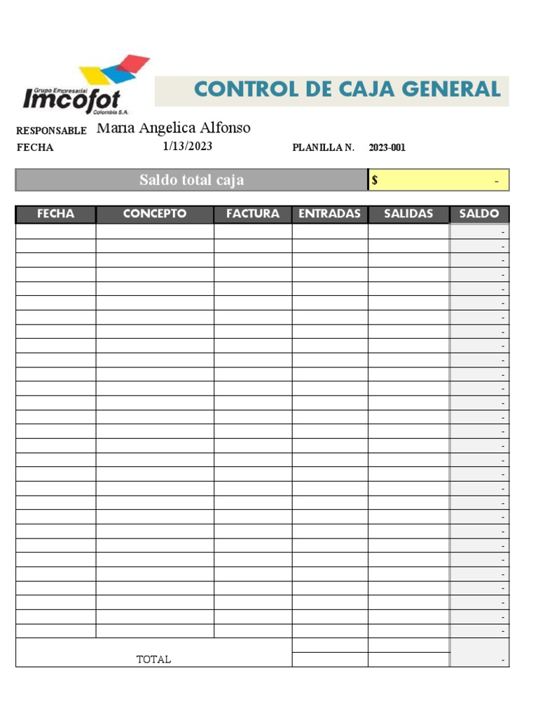 Planilla de Caja General | PDF