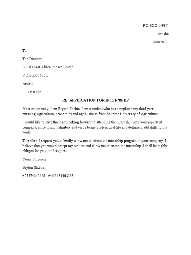 Internship Letter | PDF