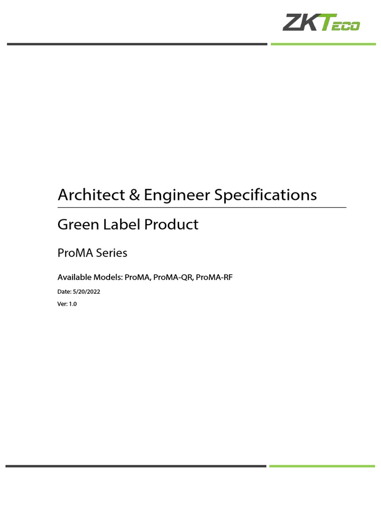 ProMA Series A&E | PDF | Access Control | Authentication
