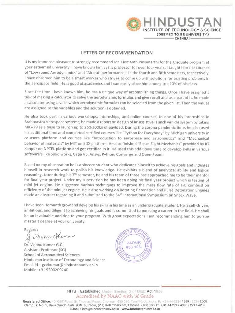 LOR 3 (Hemanth) | PDF