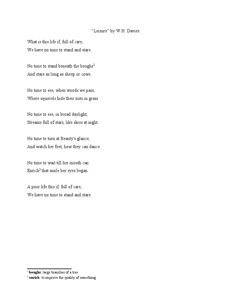 Leisure by W.H. Davies | PDF