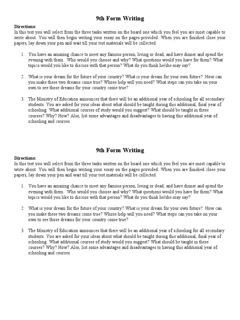 Choosing a Writing Prompt and Planning an Essay: Three Options for a ...