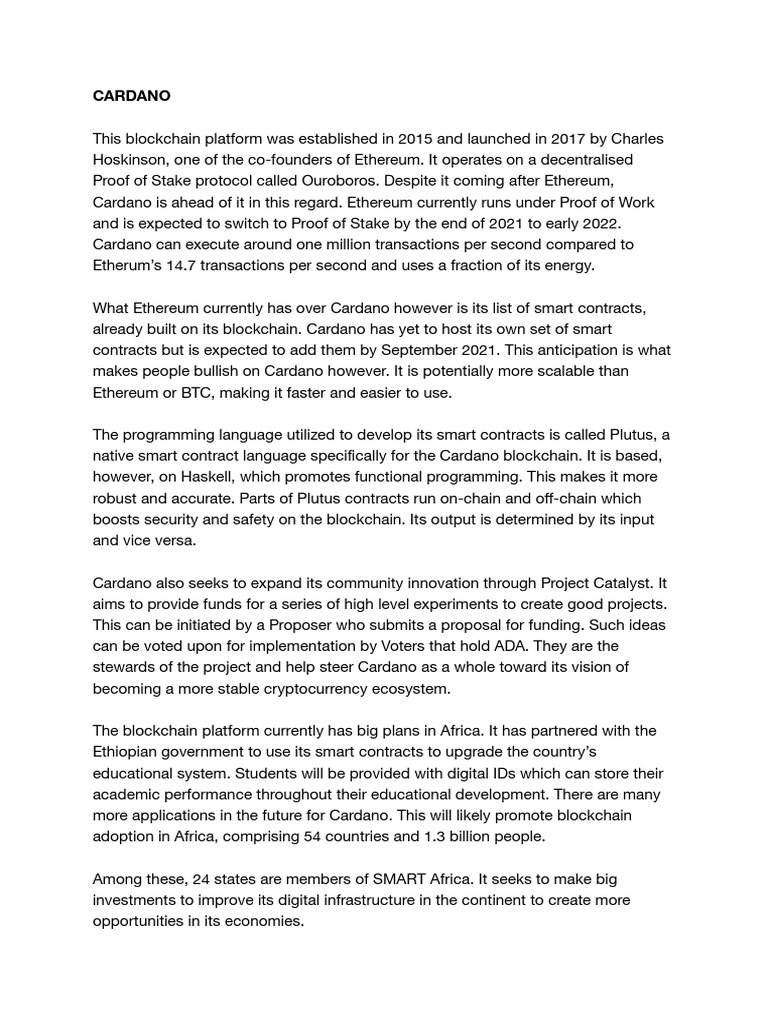 Cardano and Polkadot | PDF | Cryptocurrency | Internet