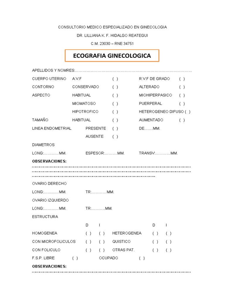 Formato Resultado de Ecografia | PDF