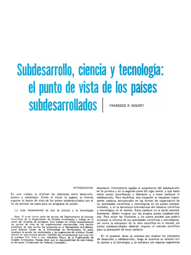 Ciencia y tecnología en subdesarrollo | PDF | Science | Business