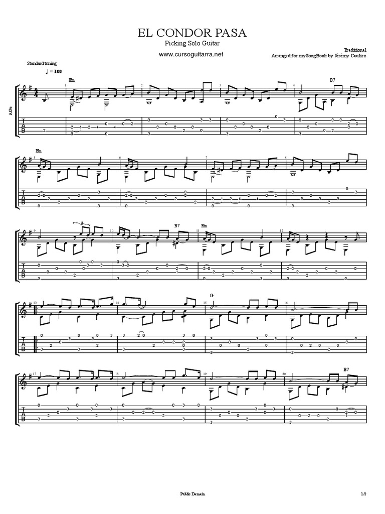 El Condor Pasa | PDF | Guitar Family Instruments | Irish Musical ...