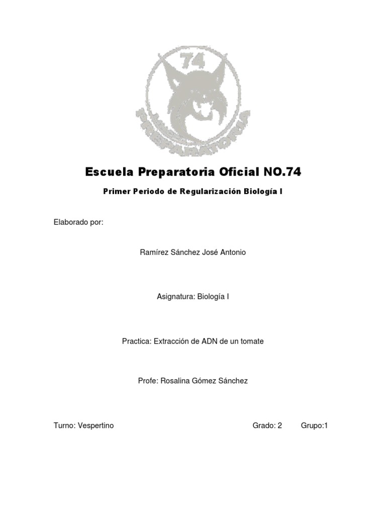 Extraccion de ADN Practica | PDF | Adn | Biología Celular)