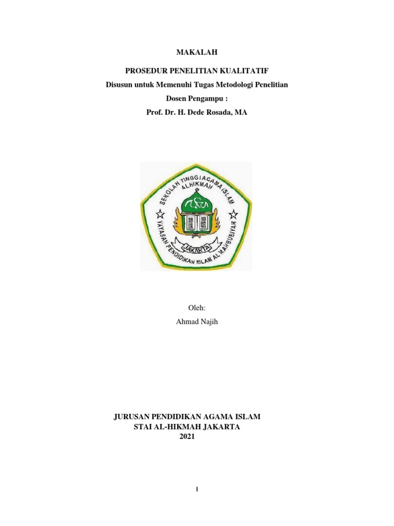 Makalah Penelitian Kualitatif | PDF
