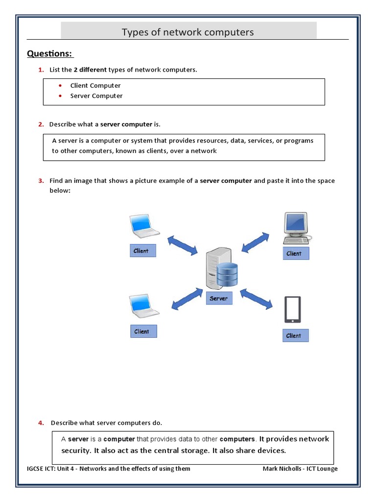 Types of Network Computers Explained | PDF