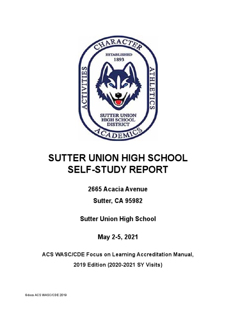 SUHSD WASC Self Study Report 2021 | PDF | Curriculum | Teachers