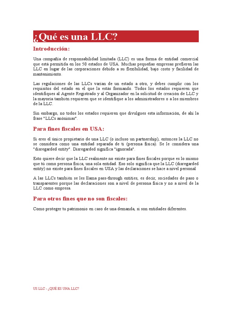 1.qué Es Una LLC | PDF