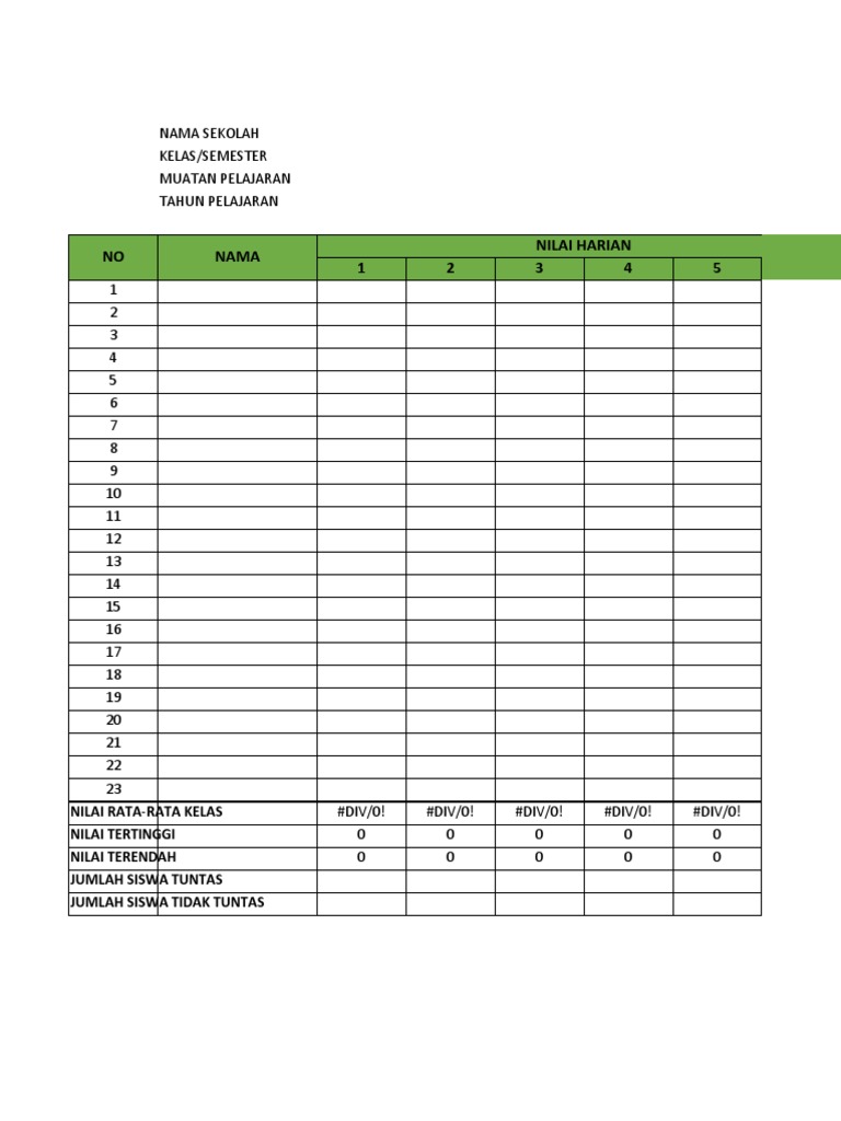 Rekap Nilai Rapor 05 | PDF