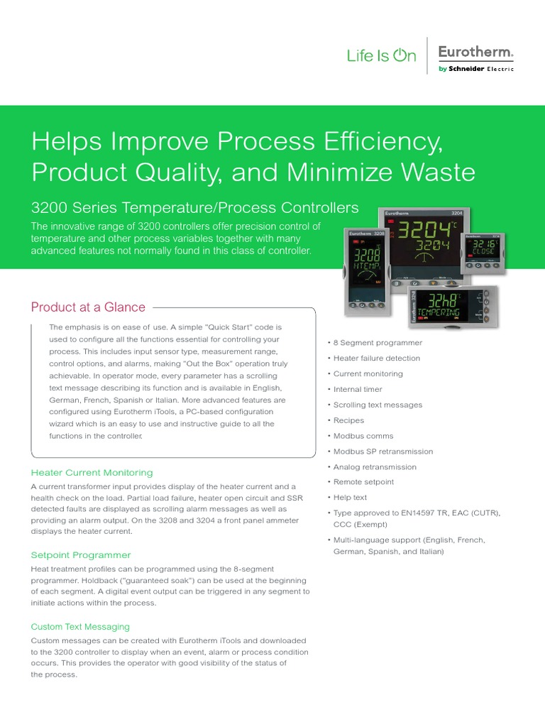 Eurotherm 3200 Datasheet | PDF | Power Supply | Thermocouple