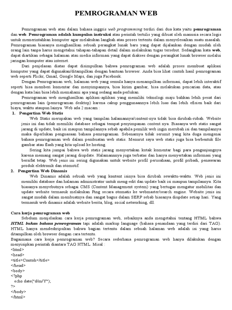 Pemrograman Web | PDF