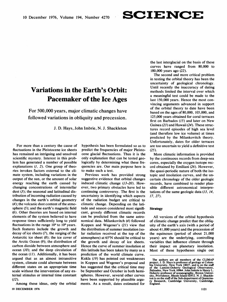 Orbital Variations Paced Earth's Ice Age Cycles | PDF | Spectral Density | Earth Sciences