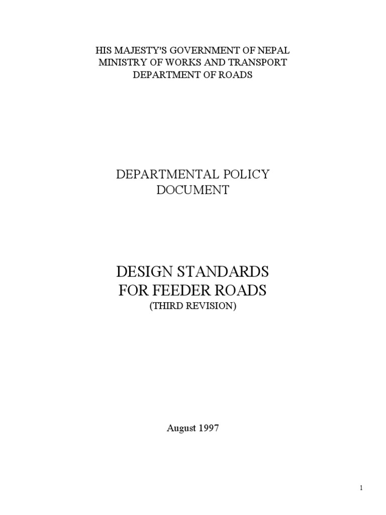 Nepal Feeder Roads Design Standards | PDF | Road | Civil Engineering