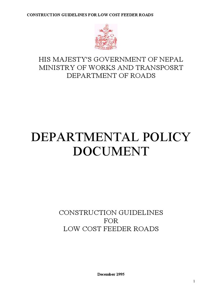 Low-Cost Feeder Road Construction Guidelines | PDF | Road | Drainage