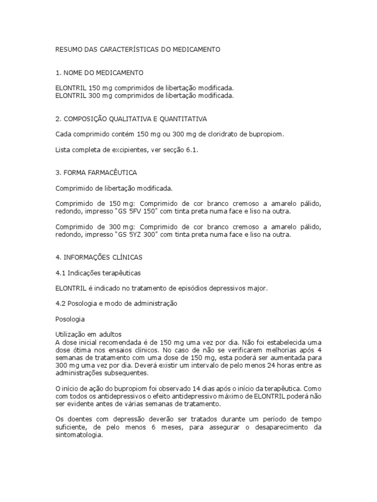 Elontril | PDF | Transtorno bipolar | Antidepressivo