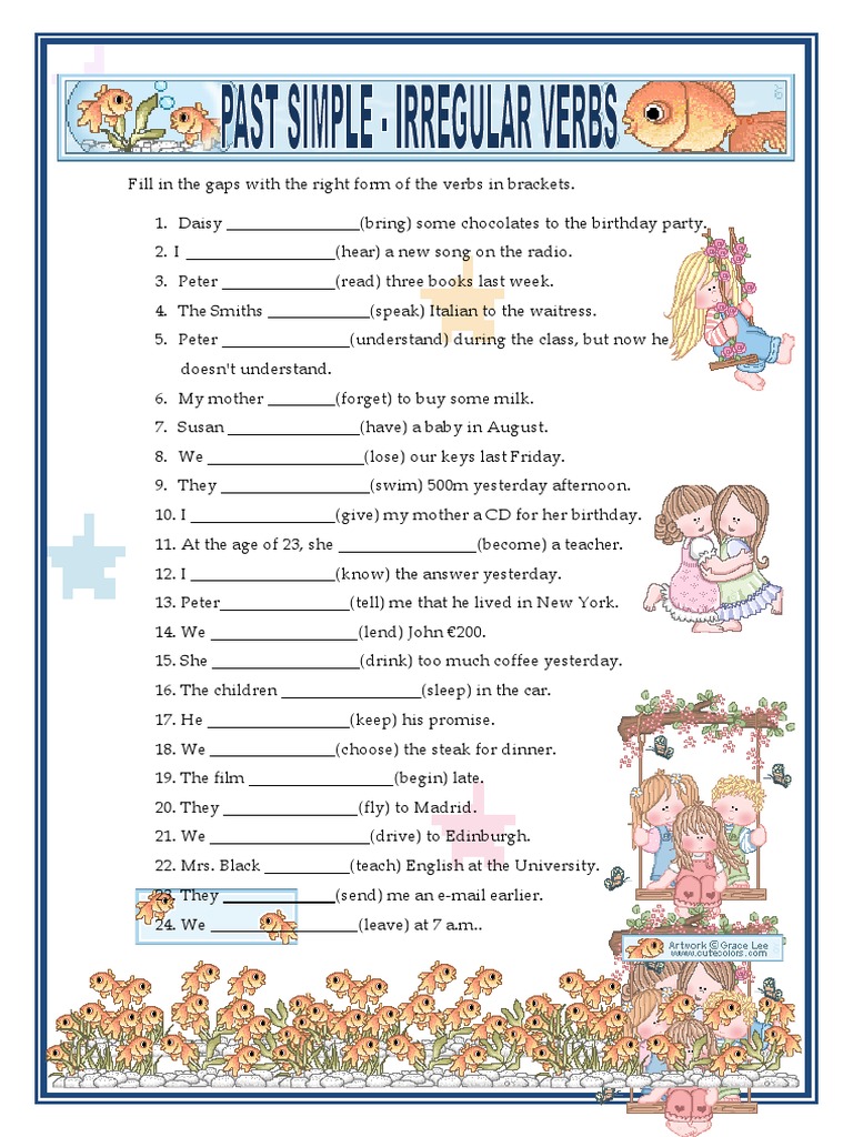 Past Simple Irregular Verbs Exercises | PDF | Art