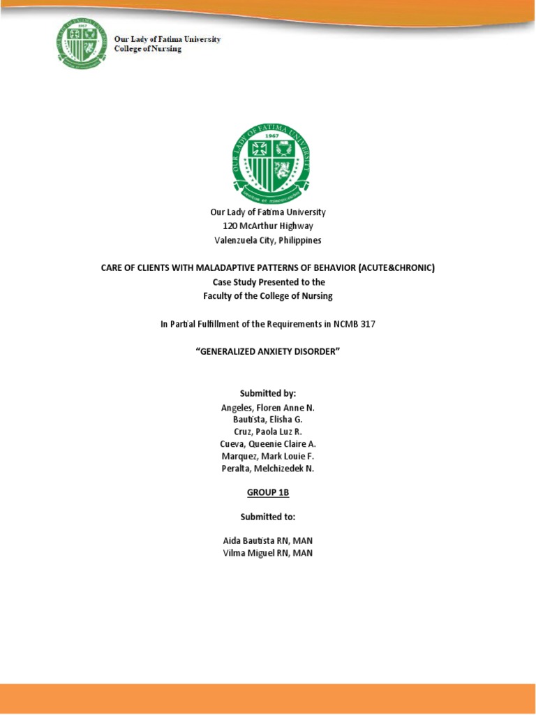 Case Pres 317 - GAD | PDF | Anxiety Disorder | Generalized Anxiety Disorder