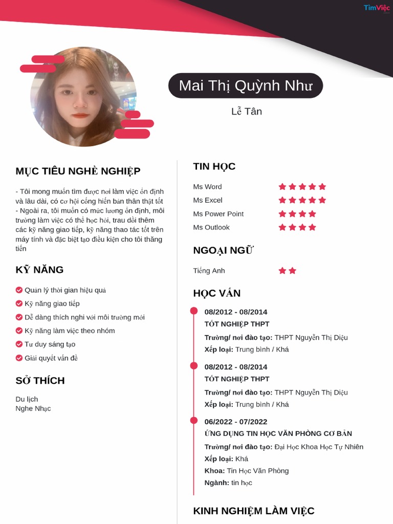 CV-Như Mai Ok | PDF