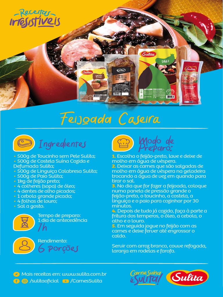 Receita de Feijoada Caseira Sulita | PDF