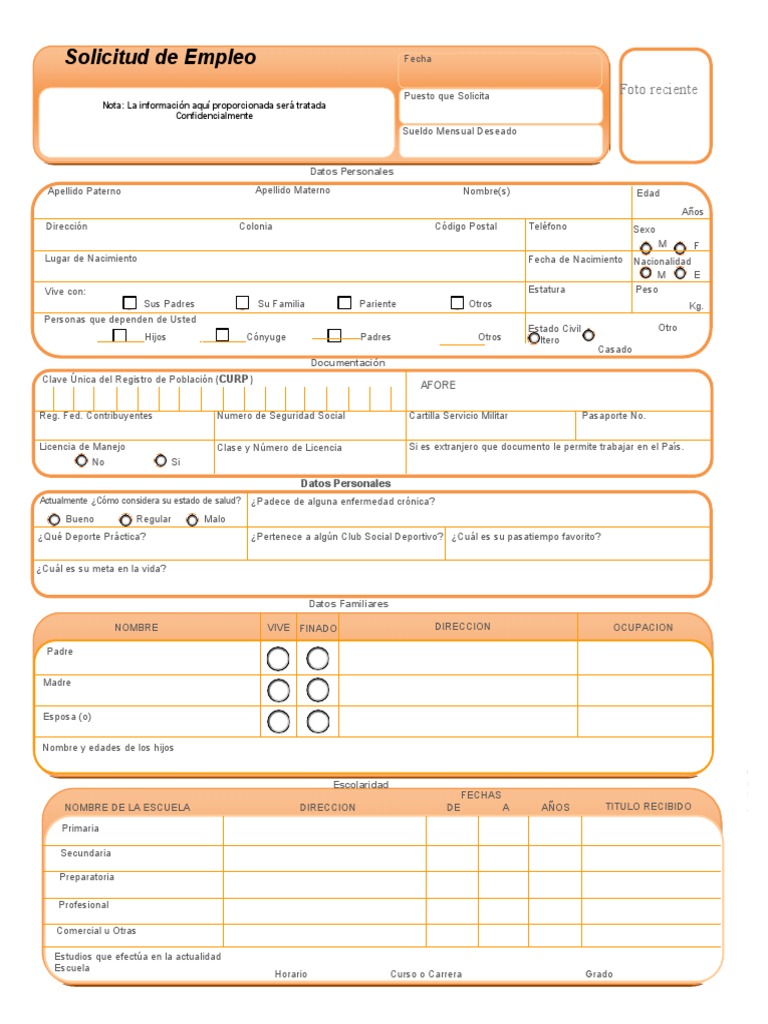 Robertocarl Blog Solicitud De Empleo Editable En Pdf/solicitud De ...