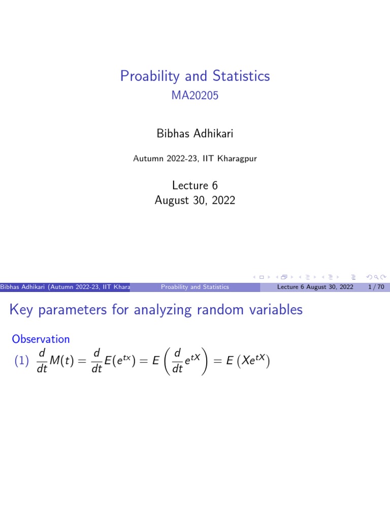 PSLecture6 2022 | PDF | Probability Theory | Probability Distribution