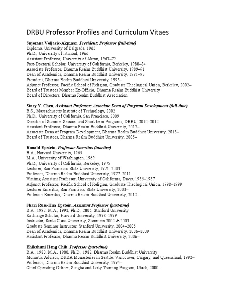 DRBU Faculty Profiles and CVs | PDF | Buddhist Texts | Mahayana
