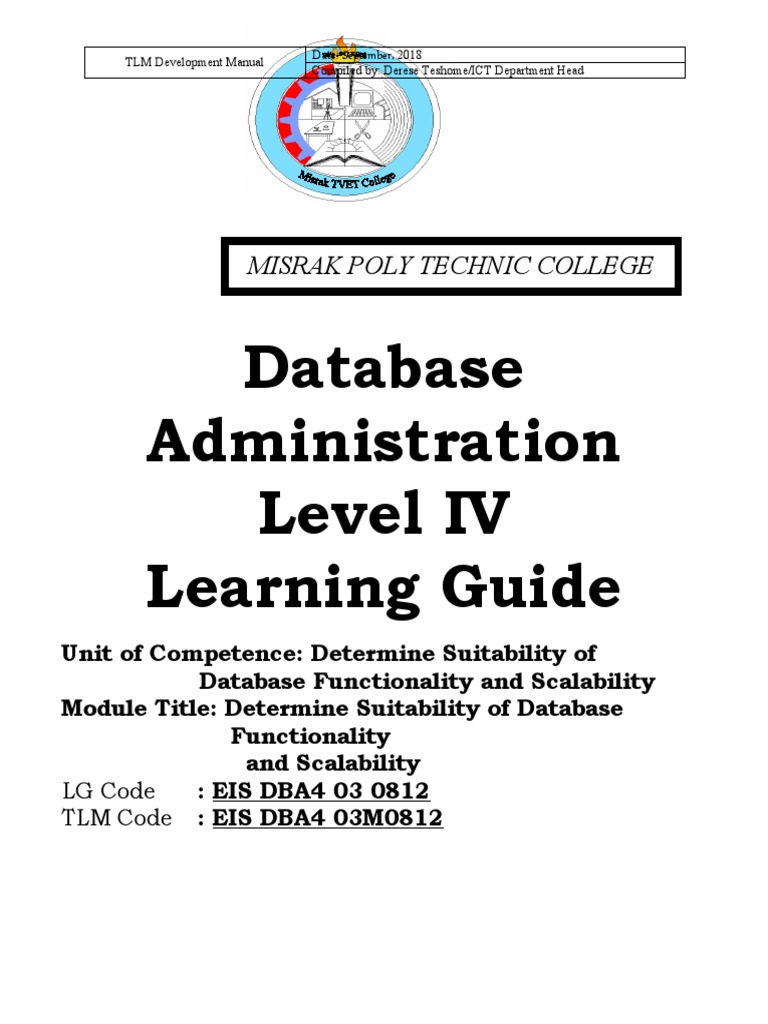 Determine Suitablity of DataBase Functionality | PDF