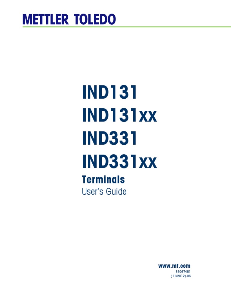 Mettler Toledo IND 131 | PDF | Programmable Logic Controller | Menu (Computing)