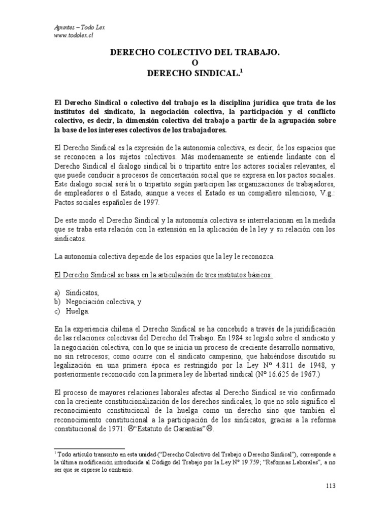 Derecho Sindical | PDF | Sindicato | Derecho laboral