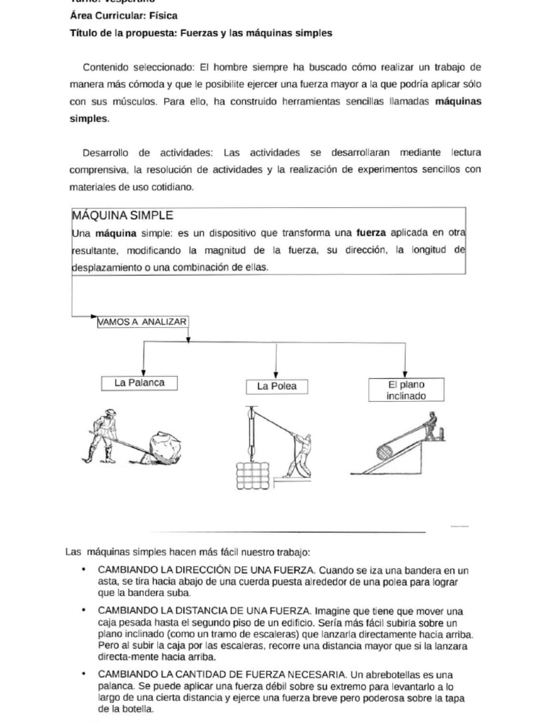 Máquinas Simples 2 Fisica 3er Año | PDF