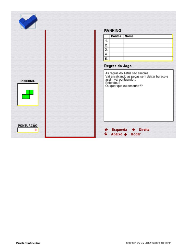 Game Tetris - Excel | PDF